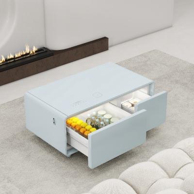 China Smart Refrigerator Drawer Coffee Table Wireless Charger Music Player Living Room Furniture for sale