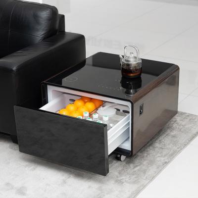 China Power Consumption 0.32KWh/24h Smart Coffee Table with Touch Screen Operation and Fridge for sale