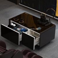 China Foldable Living Room Coffee Table with Wireless Charger and Two USB Ports Refrigerator for sale