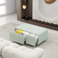 China Mini Refrigerator Center Coffee Table Luxury Tempered Glass for Living Room and Garage for sale