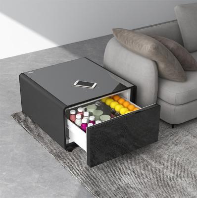 China Smart Coffee Table Red Wine Cooler Refrigerator with 3D Printing Glass Door Furniture for sale