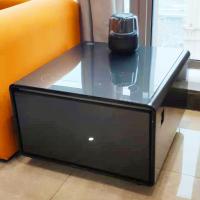 China Wireless Charging Home Coffee Table 65L Model with Fridge and Portable Smart Speaker for sale