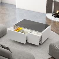 China Living Room Furniture Smart Coffee Table with 2 Refrigerator Drawers and Wireless Charging for sale