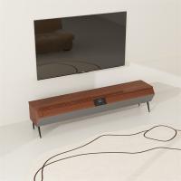 China Smart Furniture Wooden TV Stand with LED Atmosphere Light and Solid Wood Side Shell for sale