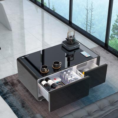 China 110-220V Smart Coffee Table with 2 Refrigerator Drawers and USB Ports Smart Furniture for sale
