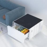 China Small Home Office Furniture Modern Smart Coffee Table with Table Fridge and LED Light for sale