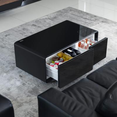 China Steel Tempered Glass Plastic TB90 Smart Coffee Table Wireless Charging and USB Ports for sale