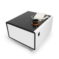 China Wooden Grain Smart Side Table With Wireless Charging and USB Ports for Home Furniture for sale