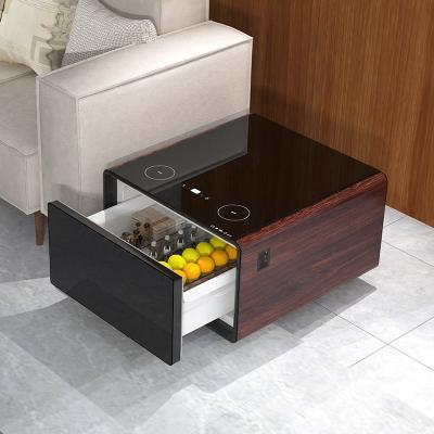 China 670*704*457mm Modern Design Style Tempered Glass Side Table with Refrigerator Drawers for sale