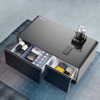 China Modern Living Room Furniture Wireless Charger Coffee Table with Double Fridge Drawers for sale