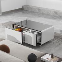 China Built-in Fridge and Wireless Charging Smart Coffee Table for Tempered Glass Furniture for sale