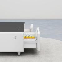 China Built-in Fridge and Wireless Charging Smart Coffee Table for Tempered Glass Furniture for sale