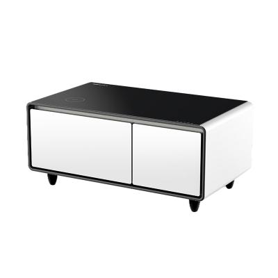 China Aluminum Metal Type Primst Smart Coffee Table with Wireless Charging and Frozen Drawer for sale