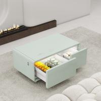 China Chic Tempered Glass Top Coffee Table with Built-in Refrigerator and Wireless Charging for sale