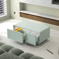 China Chic Tempered Glass Top Coffee Table with Built-in Refrigerator and Wireless Charging for sale