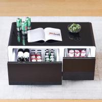 China Wireless Charging Modern Coffee Table with Mini Fridge Living Furniture Stainless Steel for sale