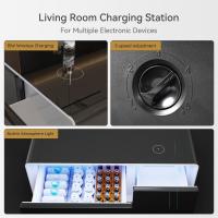 China Wireless Charging Modern Coffee Table with Mini Fridge Living Furniture Stainless Steel for sale