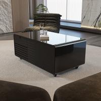 China Wireless Charging Modern Coffee Table with Mini Fridge Living Furniture Stainless Steel for sale