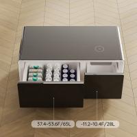 China Wireless Charging Modern Coffee Table with Mini Fridge Living Furniture Stainless Steel for sale