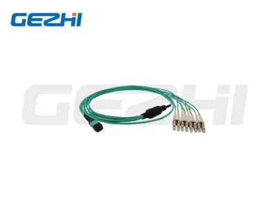 China Low PDL Multimode Patch Cable MPO OM3 12 Fiber MPO Trunk Cable for sale