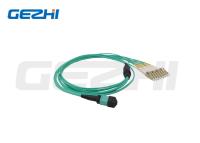 China MPO OM3 Fiber Optic Patch Cord 12 Fiber MPO Trunk Cable Low PDL for sale