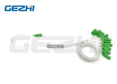 China FTTH Network Fiber Optic Mini PLC Splitter 1x16 Port with SC APC Connector for sale