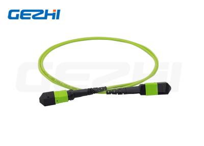 China 12 Core MPO Female Trunk Cable MM OM5 3.0MM Lime Green LSZH Polarity A/B for sale