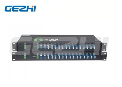 China 16 Channels Dual Fiber DWDM Mux Demux Module with 1U Rack Mount LC UPC Connector for sale