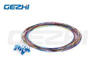 China 1m 3ft Fiber Optic Pigtail Single Mode Lc Upc 12 Fibers Os2 Unjacketed Color Coded for sale