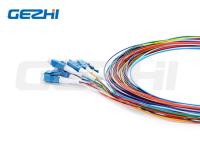 China 1m 3ft Fiber Optic Pigtail Single Mode Lc Upc 12 Fibers Os2 Unjacketed Color Coded for sale