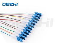 China 1m 3ft Fiber Optic Pigtail Single Mode Lc Upc 12 Fibers Os2 Unjacketed Color Coded for sale