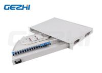 China 19 Inch 1U Side Pull Out Rack Mount Fiber Optic Patch Panel with Cold Rolled Steel Construction for sale