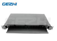 China 19' 1RU Slide Rail Rack Mount Fiber Optic Patch Panel with 2 Metal FAP and Cold Rolled Steel Construction for sale