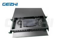 China 19' 1RU Slide Rail Rack Mount Fiber Optic Patch Panel with 2 Metal FAP and Cold Rolled Steel Construction for sale