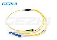 China 8F MPO-LC Staggered Harness Cable with Telcordia GR-1435-CORE Compliance for 40G QSFP+ PLR4 to 10G SFP+ LR Optics for sale