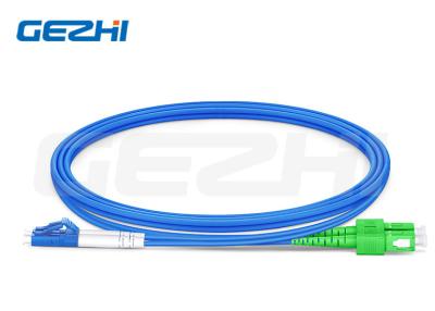 China LC UPC to SC APC Duplex OS2 Single Mode Armored LSZH 3.0mm Fiber Patch Cable for Indoor Use for sale