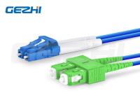 China LC UPC to SC APC Duplex OS2 Single Mode Armored LSZH 3.0mm Fiber Patch Cable for Indoor Use for sale