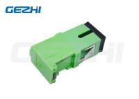 China SC Side Shutter Fiber Optic Adapter with Green Metal Clamp and No Flange for Laser Protection for sale