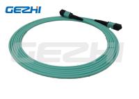 China MPO OM3 MTP/MPO 12 Strand Multimode Fiber Optic Cable Patch Cord for sale
