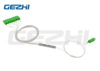 China 1x8 Fiber Optic PLC Splitter Blockness Stainless Steel Tube G657A1 SC/APC Connector In GEPON, FTTH for sale
