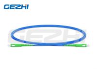 China 1m SC APC to SC APC Simplex OS2 Single Mode Indoor Armored PVC (OFNR) 3.0mm Fiber Optic Patch Cable for sale