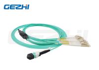 China MPO to LC 8 Fibers OM3 50/125μm Breakout Cable with 0.35dB Elite Low Loss for Data Centers for sale