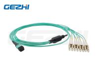 China MPO to LC 8 Fibers OM3 50/125μm Breakout Cable with 0.35dB Elite Low Loss for Data Centers for sale