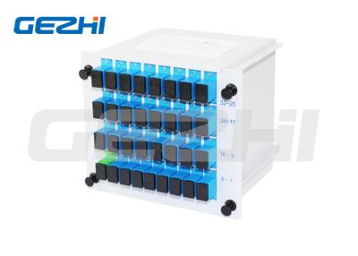 China SC APC 1X32 FTTH Fiber Optical Splitter Insertion Type Card PLC Splitter LGX Cassette Plc Cassette Splitter for sale