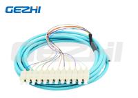 China 12 Cores Fiber Optic Pigtail SC PC Multimode OM3 Distribution Optical Pigtails 0.9mm for Data Transmission for sale