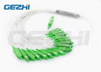 China 1x2 PLC SC/APC Fiber Optic Splitter with G657A1 Fiber for FTTH Networks for sale