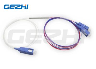 China 1x2 Configuration Fiber Optic Coupler with Low Insertion Loss and Wide Operating Temperature for sale