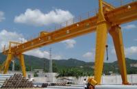 China Cabin Control Heavy Duty Electric Double Girder Gantry Crane With Wheel for sale