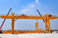 China Heavy Duty Double Girder Gantry Crane Polyurethane Buffer 0-30 M/Min Trolley Speed for sale