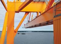 China Powerful Electric Double Girder Gantry Crane With Polyurethane Buffer for sale
